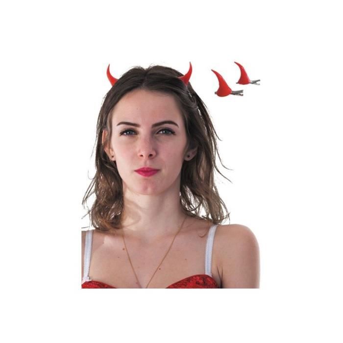 Cornes de diable avec barettes à cheveux Rouge - Cdiscount Jeux - Jouets