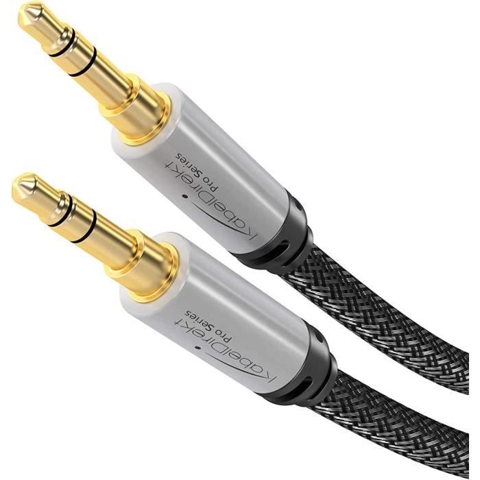 KabelDirekt – 2 m – Cable AUX Jack 3,5 mm (cable Audio stéréo ...