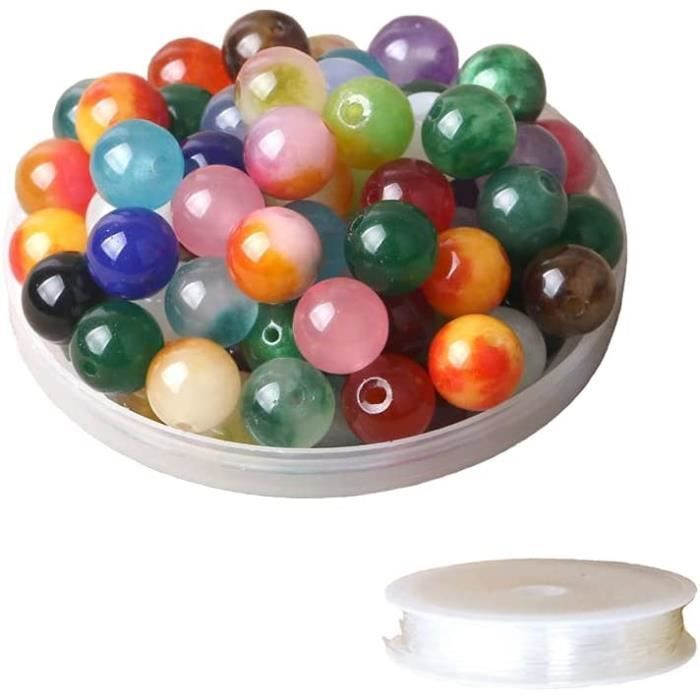 Pamtns Pierre Semi Precieuse 100 Pièces Perles Pierre Naturelles Perle ...