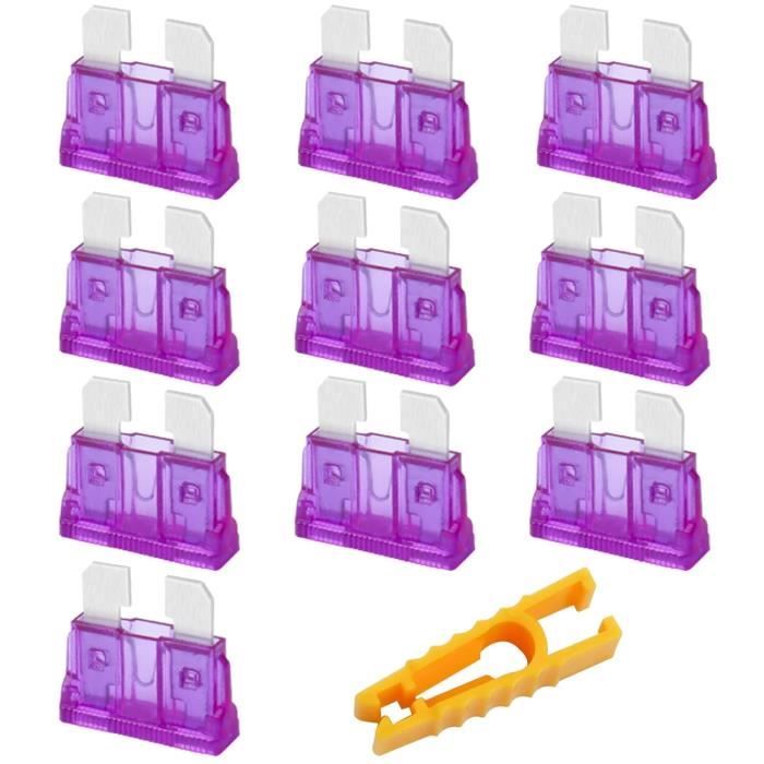 10 Pièces Fusible Voiture, Fusibles Pour Auto Standard 3A, Voiture Fusible Avec 1 Extracteur De ...