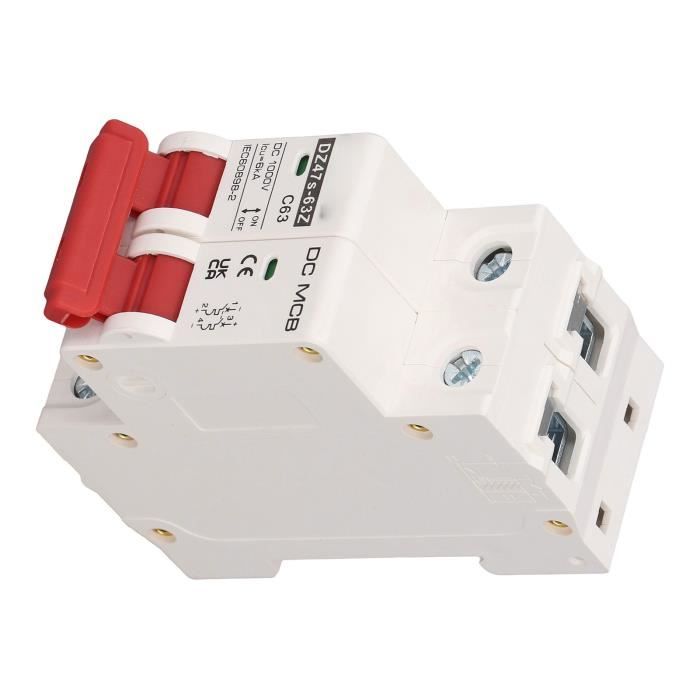 FHE-Disjoncteur DC Disjoncteur Solaire étanche IP65 Disjoncteur Miniature DC 2P 1000V 63A 6KA ...