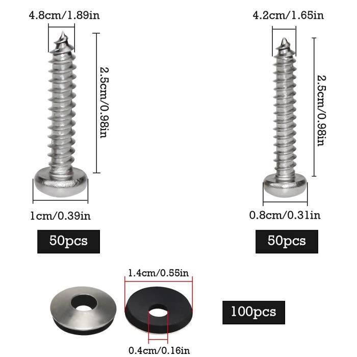Rondelles - Vis Tôle Ondulée Étanche Acier Inoxydable M4.2 * 25mm M4.8 ...