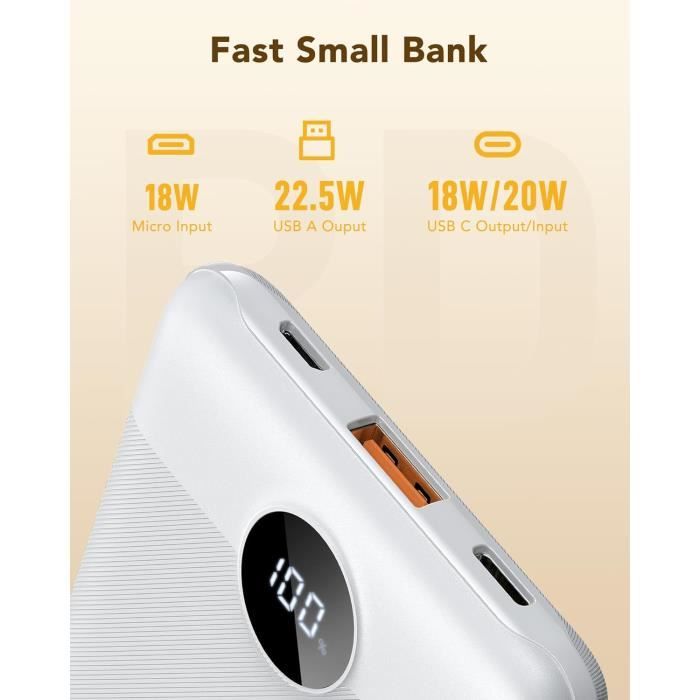 Batterie Externe 10000Mah, Mince Et Légère En Mini Taille Power Bank ...