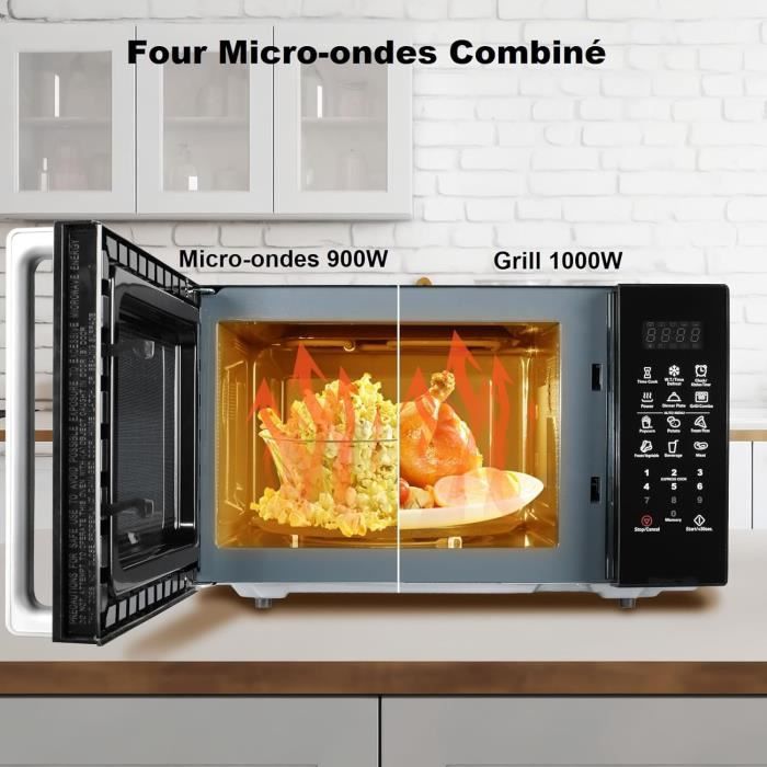 Four Micro-Ondes Grill, 25L, Micro-Ondes 900W, Grill 1000W, Four Micro ...