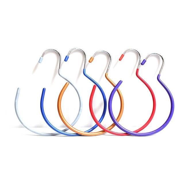 CINTRE,C--Nouveau cintre rond en acier inoxydable, crochet polyvalent ...
