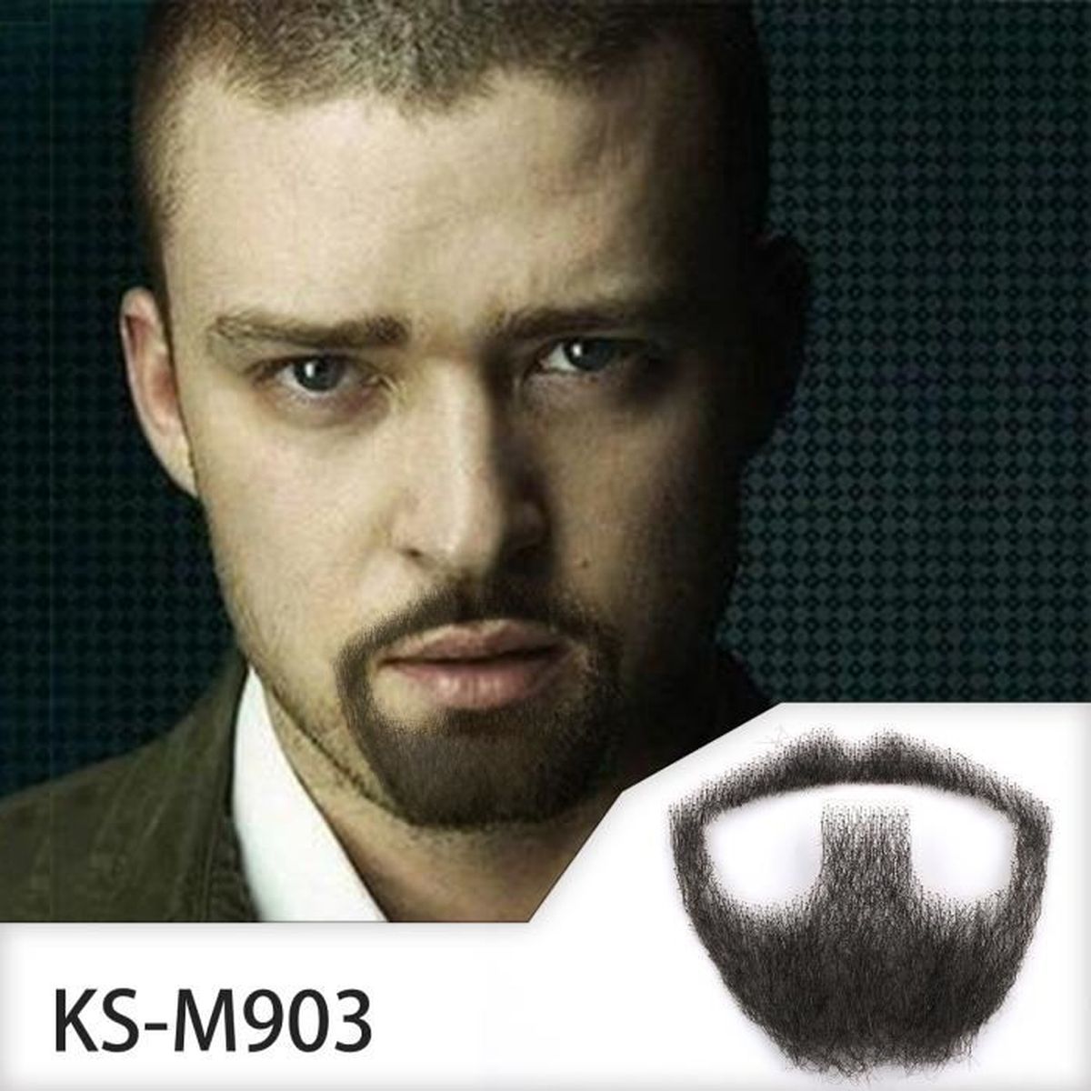 Neitsi 1PC Fausse moustache barbe 100% Fait main cheveux humain barbe ...