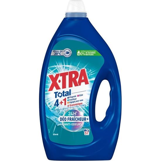 Lessive liquide - Xtra Total - 4 plus 1 - Parfum givré - 57 lavages ...