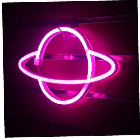 NEON LUMIÈRE SIGNANT LED Planet Shape Lampe suspendue Night Art ...