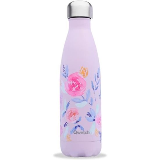Qwetch - Bouteille Isotherme Rosa 500ml - Gourde Nomade Inox - 24h ...