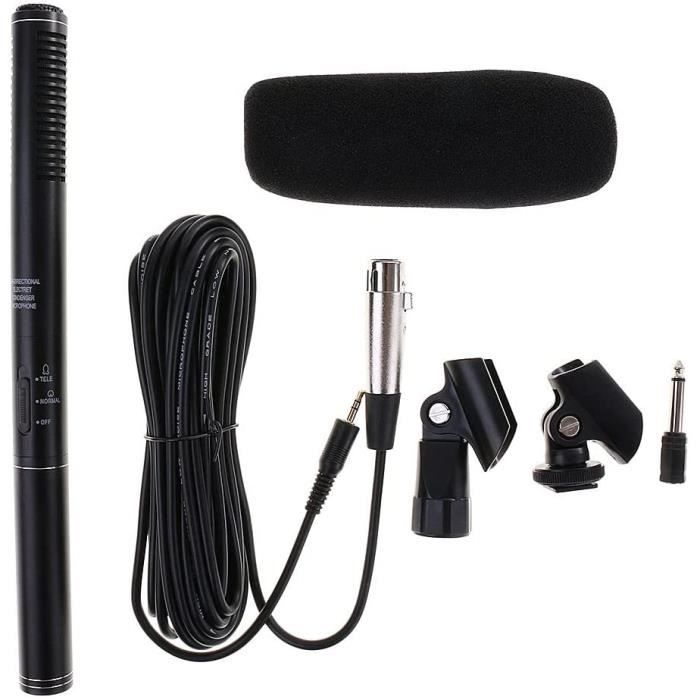 Pro microphone interview micro à condensateur noir kit pour dvd skype ...