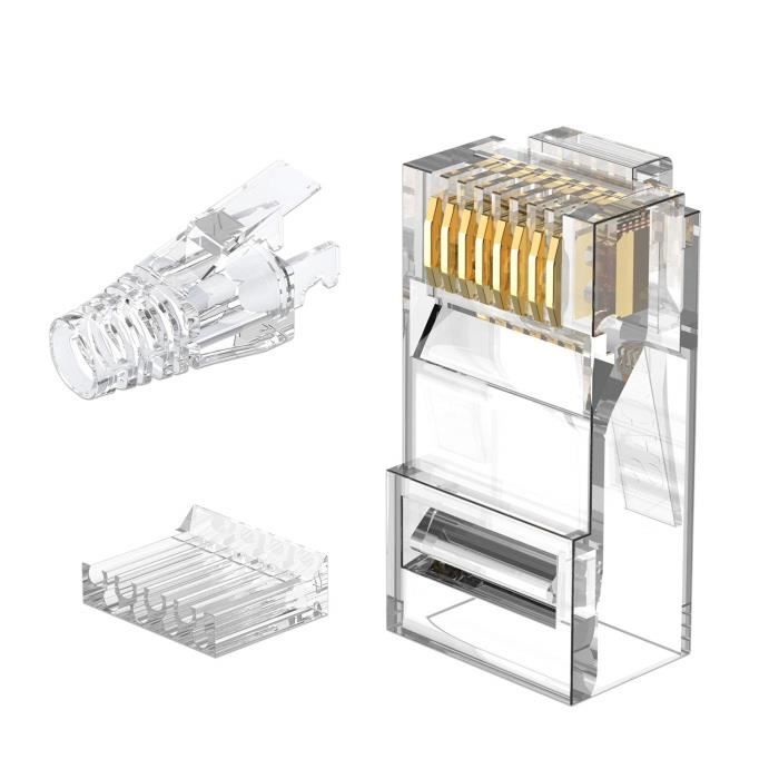 Connecteur fiche RJ45 Cat6Aucas Connecteur Ethernet UTP Cat6 Cable ...