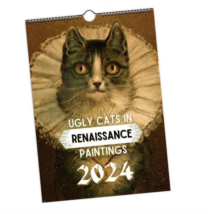 Calendrier Mural Chat 2024,2024 Calendrier DrôLe Chat Renaissance ...