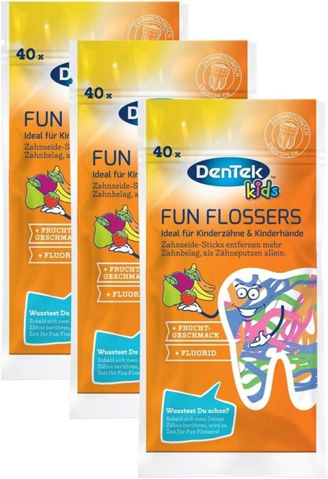 FIL DENTAIRE - CURE-DENT-Fun Flossers, Lot de 3 (3 x 40 pièces ...