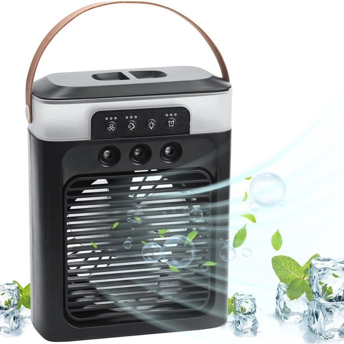 Climatiseur Mobile,Climatiseur Portable Silencieux,4 en 1 Refroidisseur d'Air,USB Mini Air ...