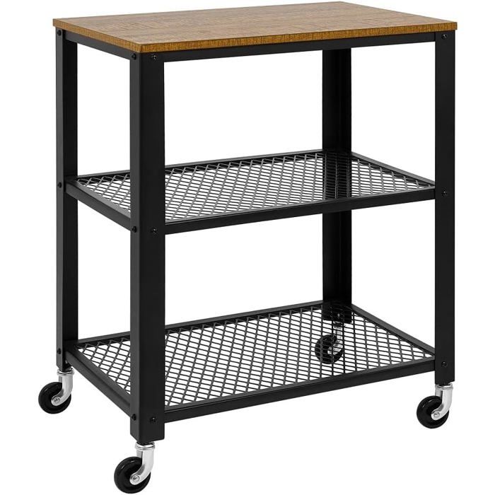 3 Tier Serving Trolley Trolley Storage Shelf, Vintage Industrial Style ...