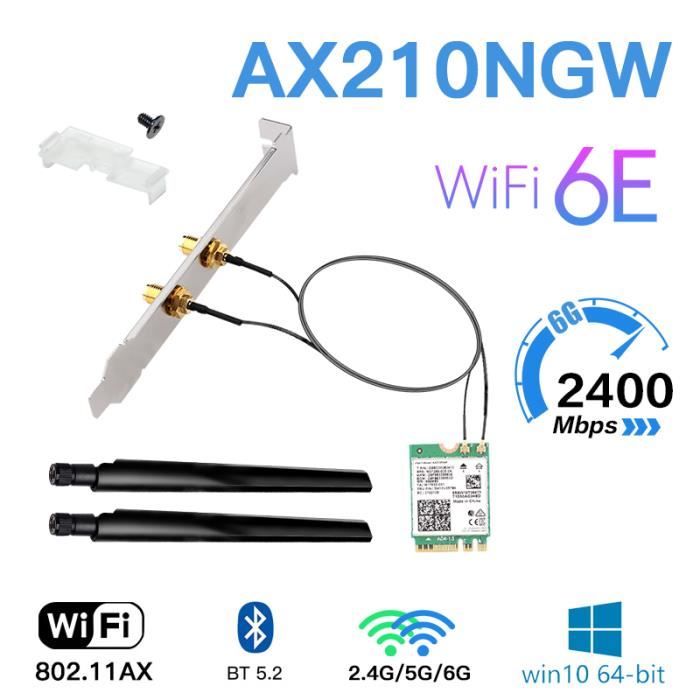 Kit de bureau AX210 - Kit de carte réseau WiFi 6E Intel AX210 ...