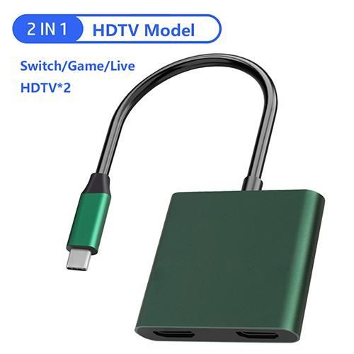 2 EN 1 - Hub MST de Type c vers HDMI, 2-3-4 en 1, USB C vers double ...