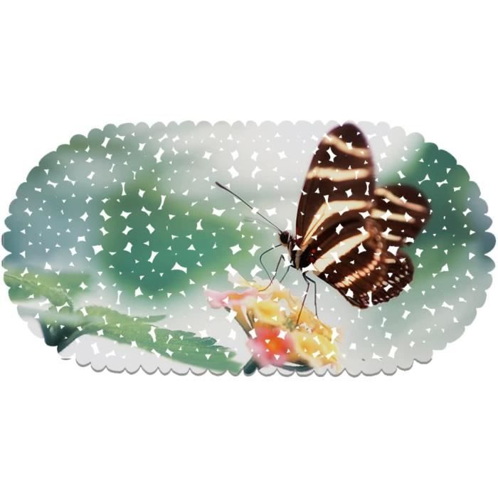 Tapis de Douche Antiderapant Papillon Vert 1 Tapis de Baignoire de Bain ...