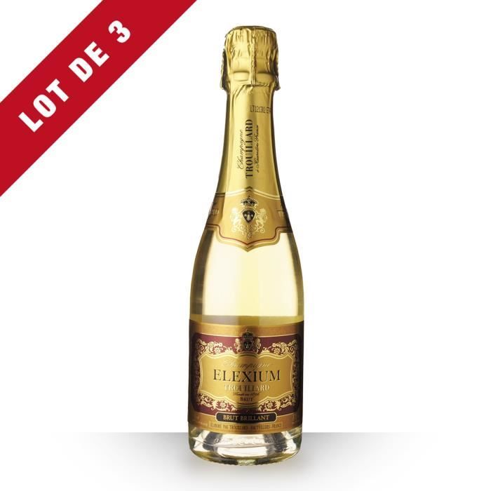 Lot de 3 - Champagne Trouillard Elexium Brut Brillant 37,5cl - La cave ...