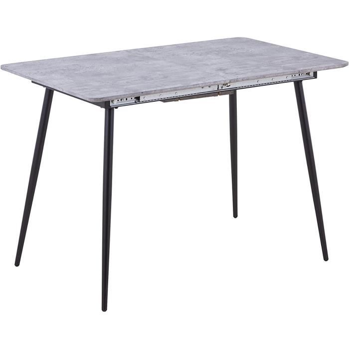 Table à Manger Extensible Grise 4-6 Personnes Table Rectangulaire ...