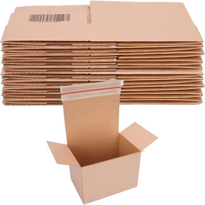 20 cartons automatiques d'expédition avec couvercle adhésif 30,4 x 21,6 ...