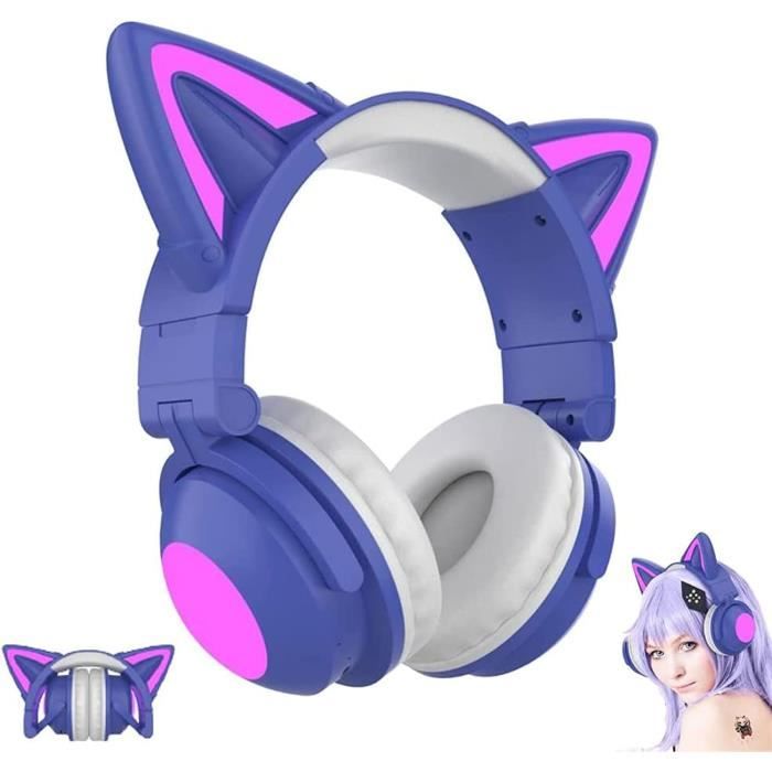 Casques Sans Fil Cat Ear Avec Microphone Casque De Jeu Supra ...