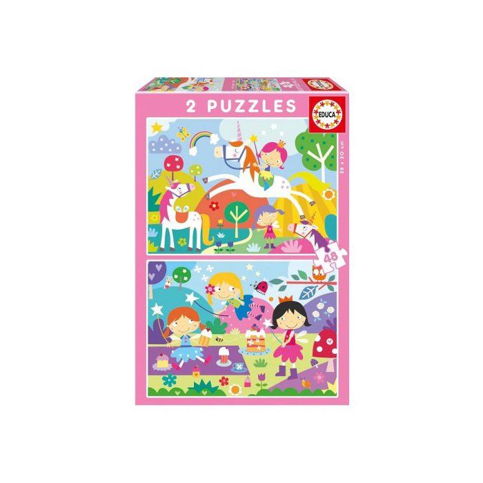 Pack Puzzles 2 x 48 pieces Monde Magique : Licornes et Fees - Amis ...