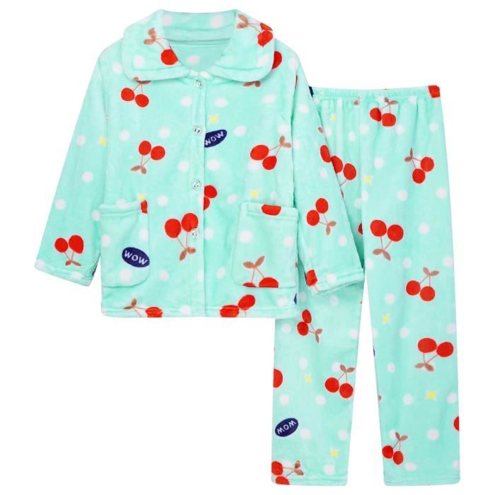 DPois Ensemble Pyjama en Flanelle Enfant Petit Motif Mignon Automne ...