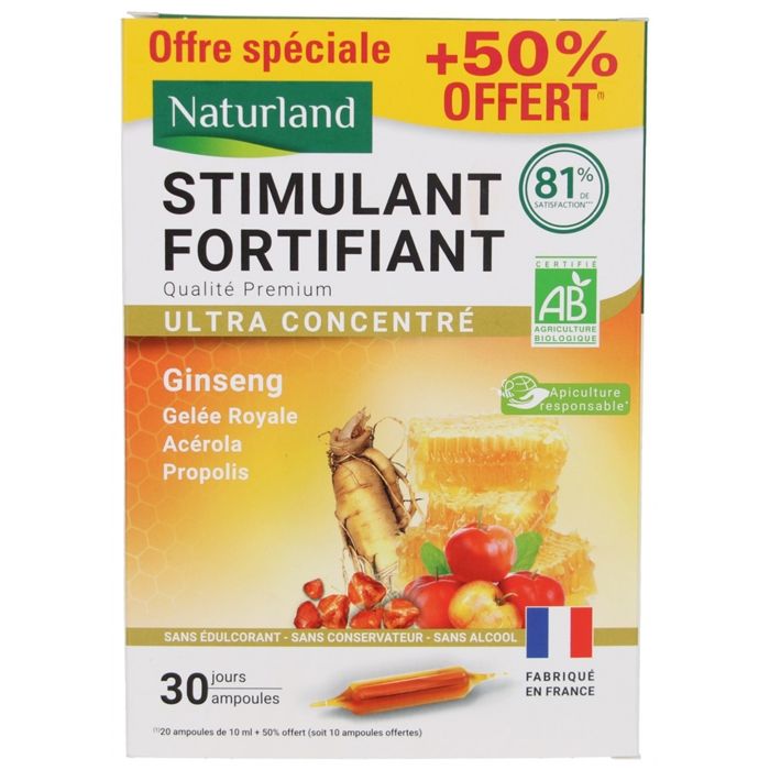 Naturland Stimulant Fortifiant Ultra Concentré Bio 20 Ampoules + 10 ...