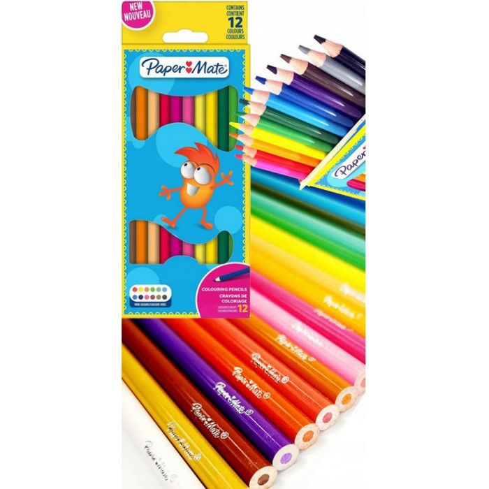 Boîte de 12 crayons de couleur Paper Mate - Multicolore - Cdiscount ...