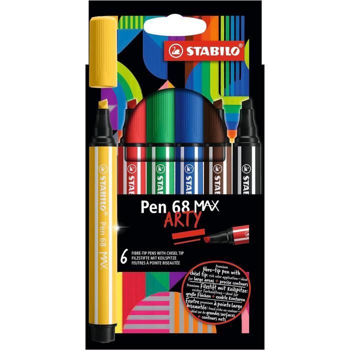 Feutre Dessin Pen 68 Max - Etui Carton De 6 Feutres Coloriage Pointe ...