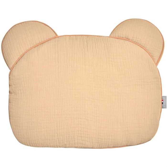 Oreiller bébé plat ourson en gaze de coton Biscuit 27 x 35 cm ...
