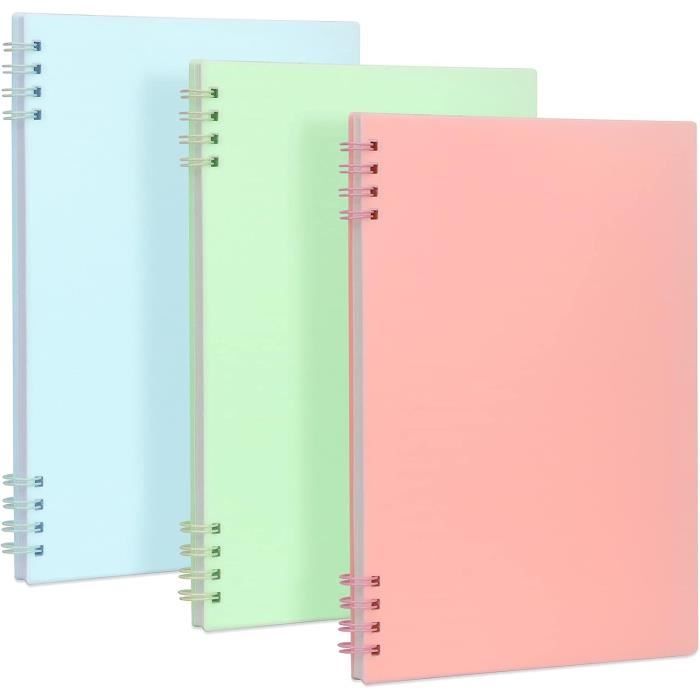 Simpolor Lot de 3 cahiers à spirale A5, cahiers à spirale, cahiers à ...