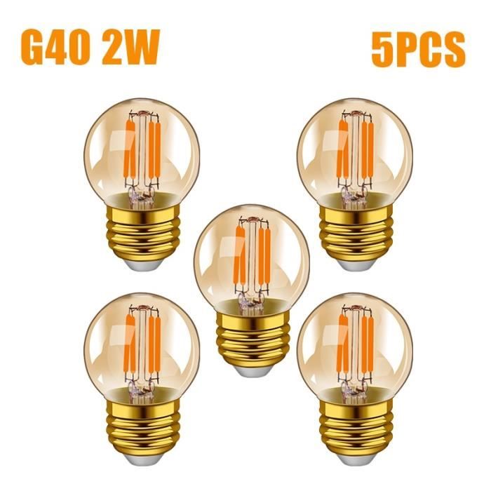 AMPOULE LED,G40 2W-Oui-warm white 2200K-E26 110V--Guirlande de lampes Edison, ampoules Led à ...