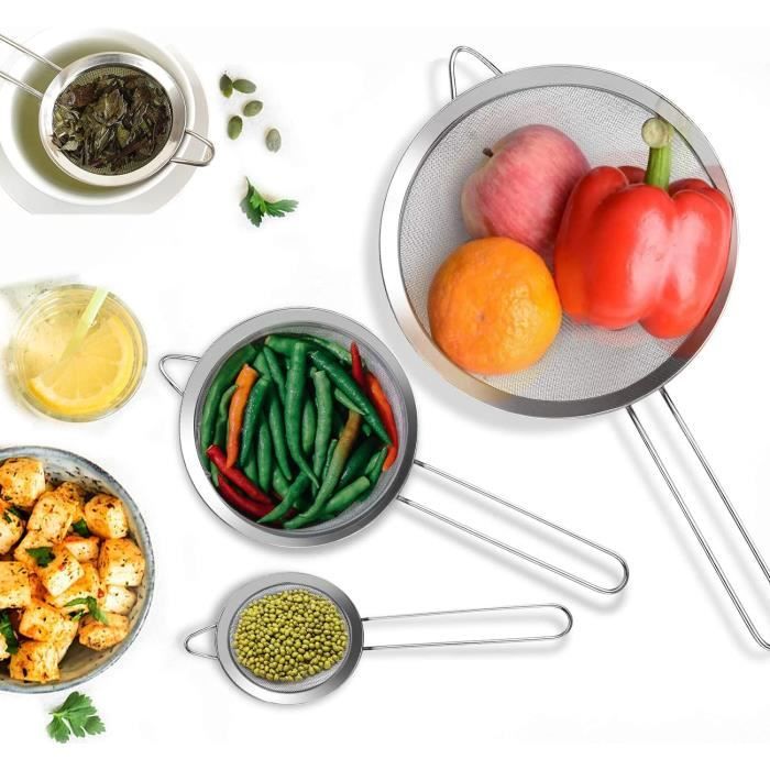 Tamis Maille Fine 10-14-18Cm, Passoire Mailles Cuillère À Écumoire ...