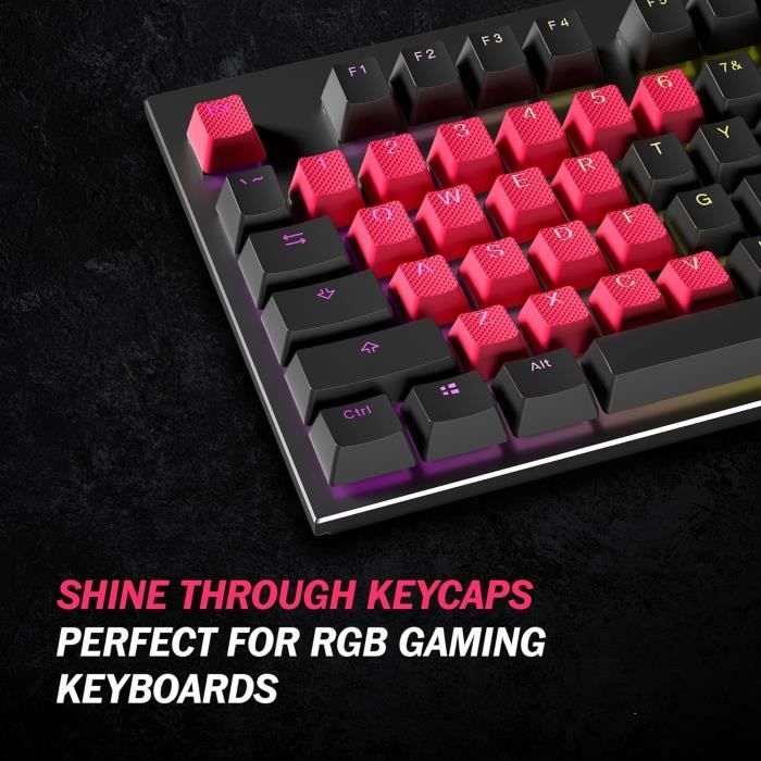 Rubber Keycaps Set | Anti-Slip Texture | Doubleshot Backlit Keycap Set ...