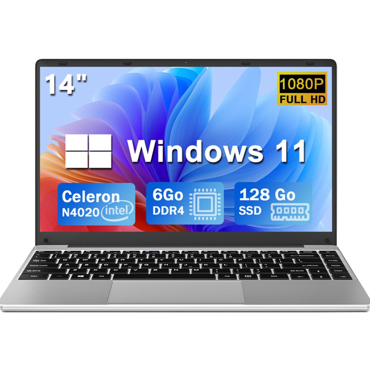 PC Portable 14" FHD 6Go RAM Stockage 64Go - Ordinateur portable Windows ...