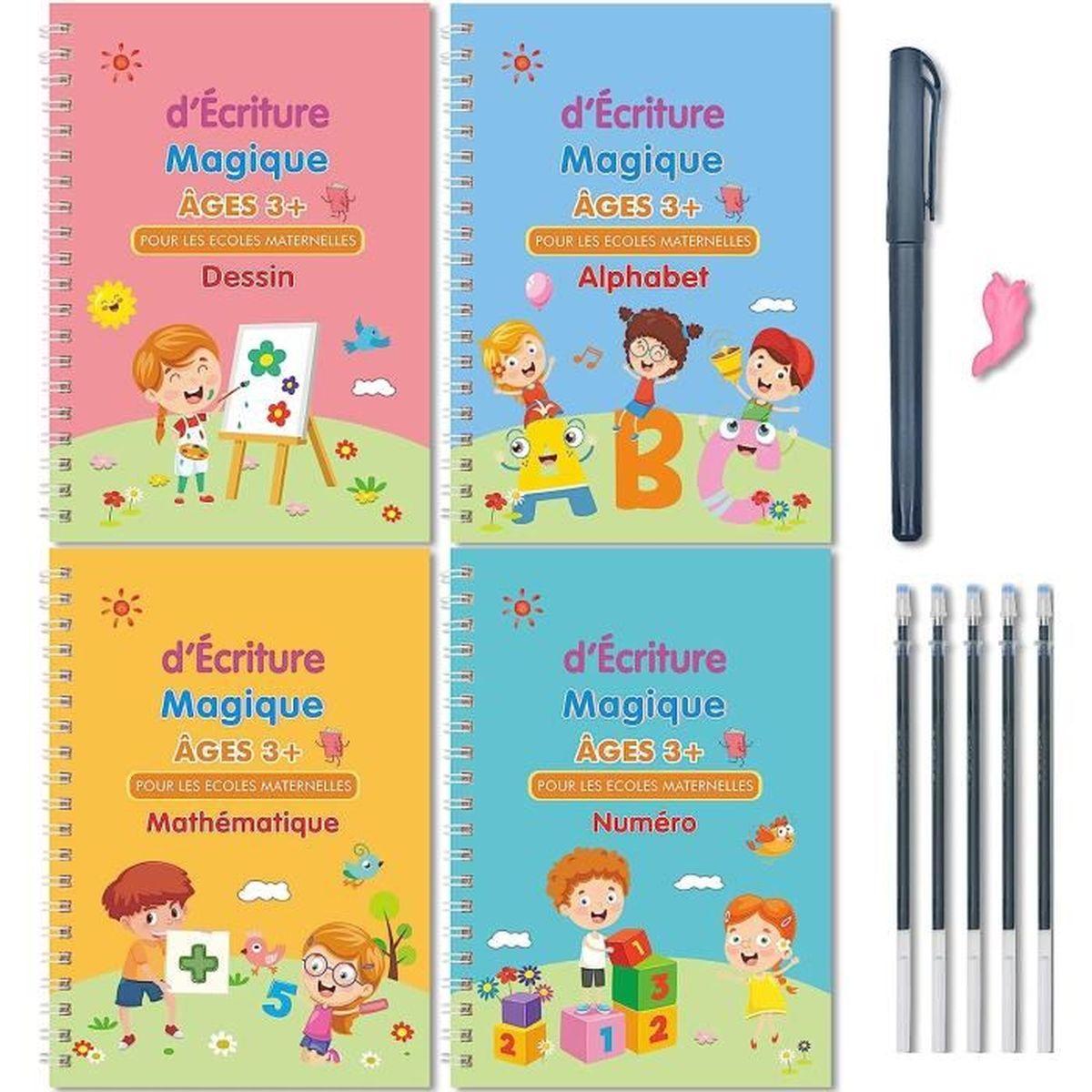 Cahier Écriture ,4 Livres Cahier De Pratique , Cahier Calligraphie Pour ...