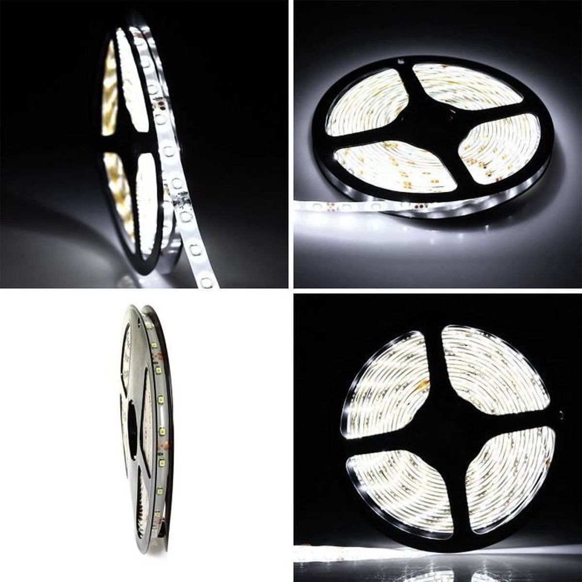 5M LED Ruban 3528 SMD 300 LEDs Etanche Bande Lumineuse Flexible Strip Light + 12V DC 6A source ...
