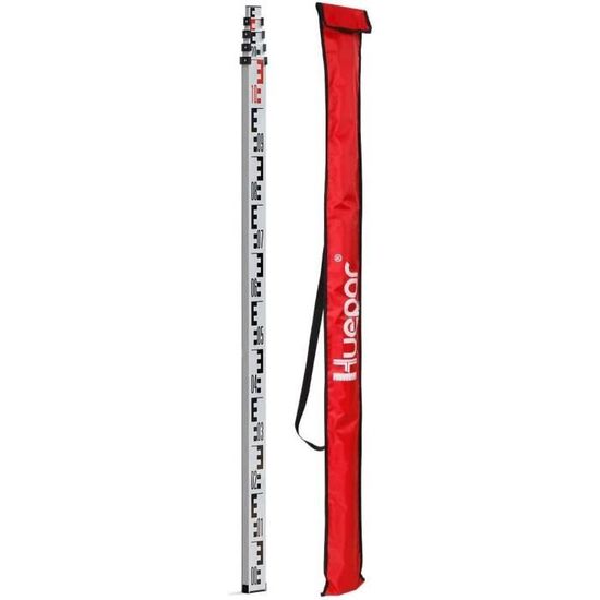 Mire Télescopique Aluminium Tige Nivellement Graduation 5m 5 Sections ...