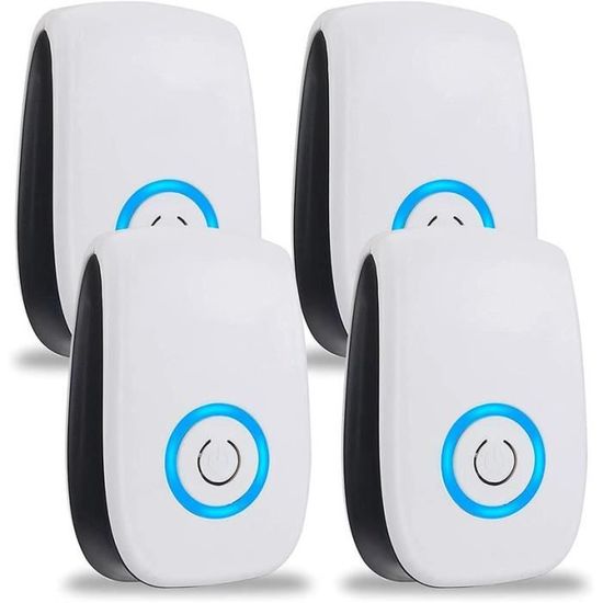 22-65 KHZ Répulsif Ultrason Anti Rongeur Insectes, 4 Pack Fréquence ...