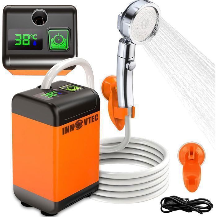 INN Douche de camping 7800 mAh pompe de douche electrique rechargeable ...