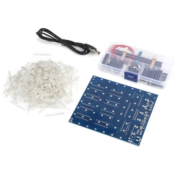 MAG Kit de Lumineux LED DIY 3D 8x8x8 Blanc LED Bleu Ray 7643670728596 - Cdiscount Bricolage