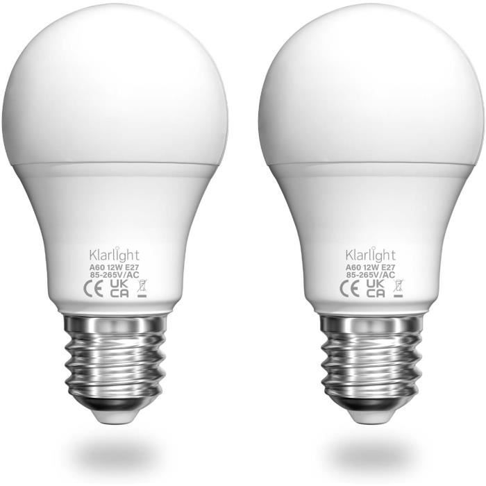 Ampoules LED avec Capteur Crépusculaire 12W E27 1000lm - [Y1405] - Blanc Froid 6000k - Extérieur ...