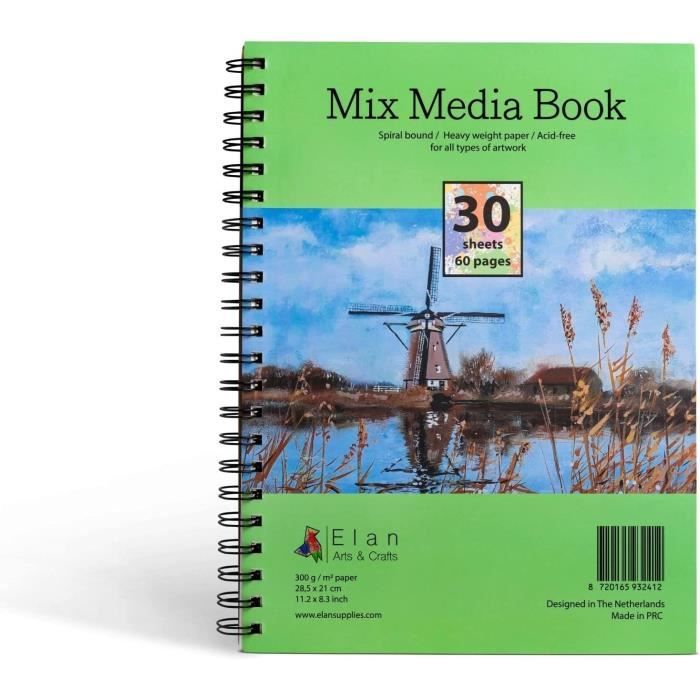 Carnet de Dessin A4, 50 Feuilles 200gsm Papier Lisse, Cahier de Dessin ...