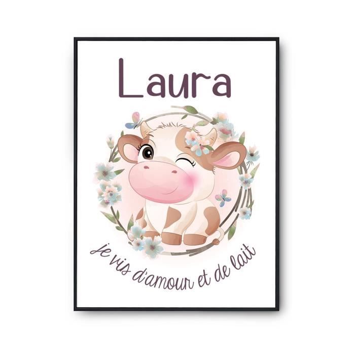 Affiche Laura Amour et Biberon de Lait Vache A2 (42 x 59.3 cm ...