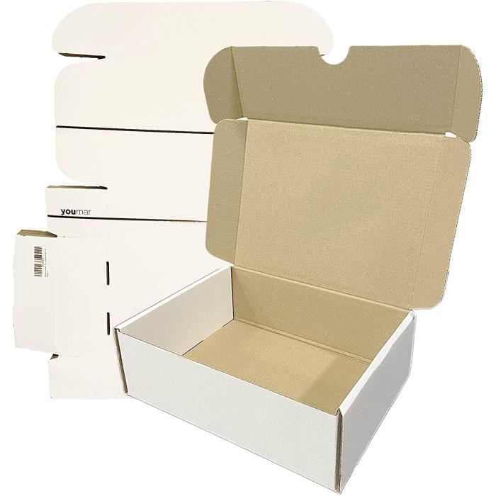 Youmar Solutions - Pack de 25 boîtes en carton (taille M) Envois blancs ...