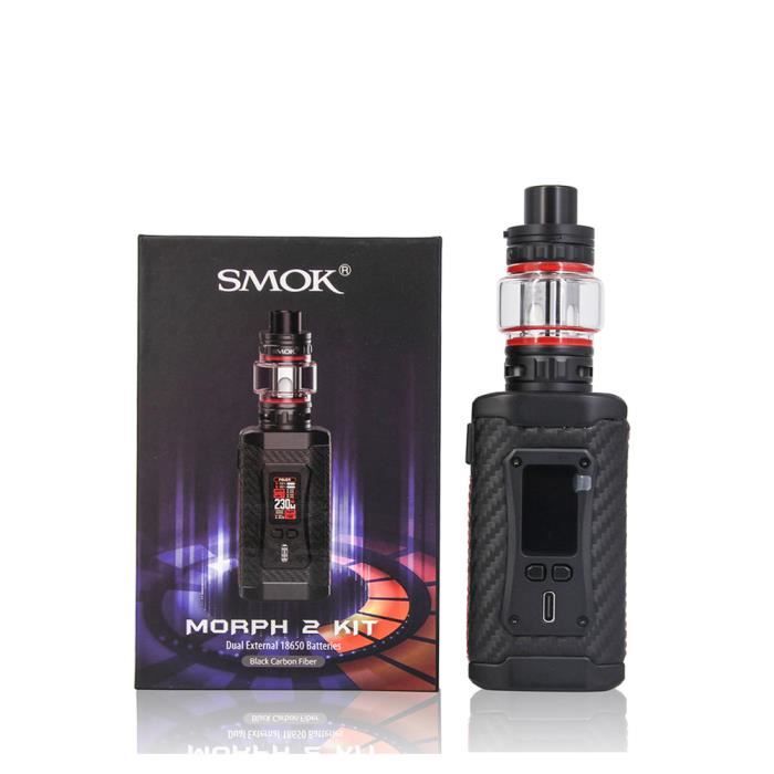 Carbone noir - Kit de Cigarette électronique Morph 2, 230W, avec réservoir TFV18 de 7.5ml ...