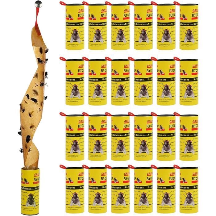 24 Attrape Mouche, Rouleaux de Papier Tue-Mouches, Papier Tue Mouche Interieur, Rubans Attrape ...