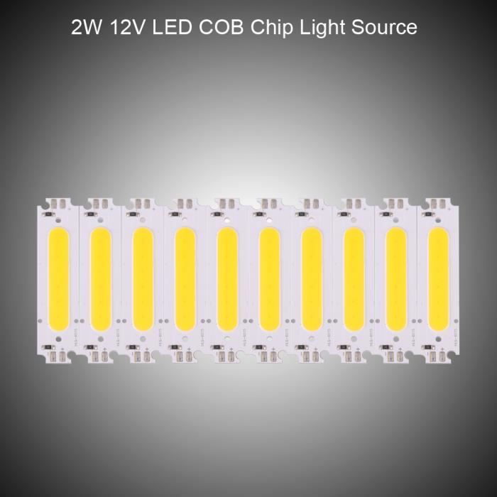 GOTOTOP Source de lumière COB LED DIY 10Pcs DC 12V 2W Source de lumière à puce COB convient aux ...